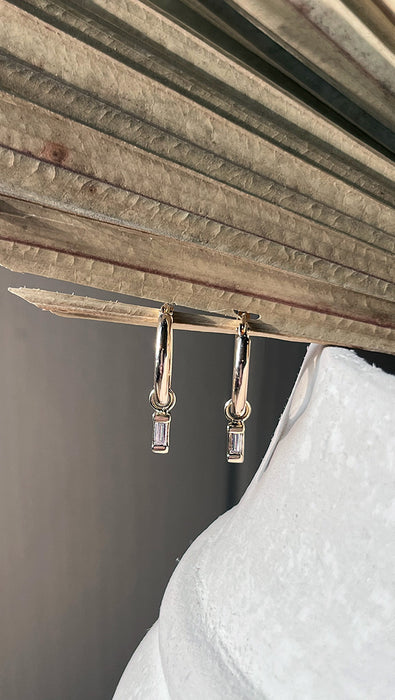 Baguette Drop Hoops– Liv Thurlwell Jewellery